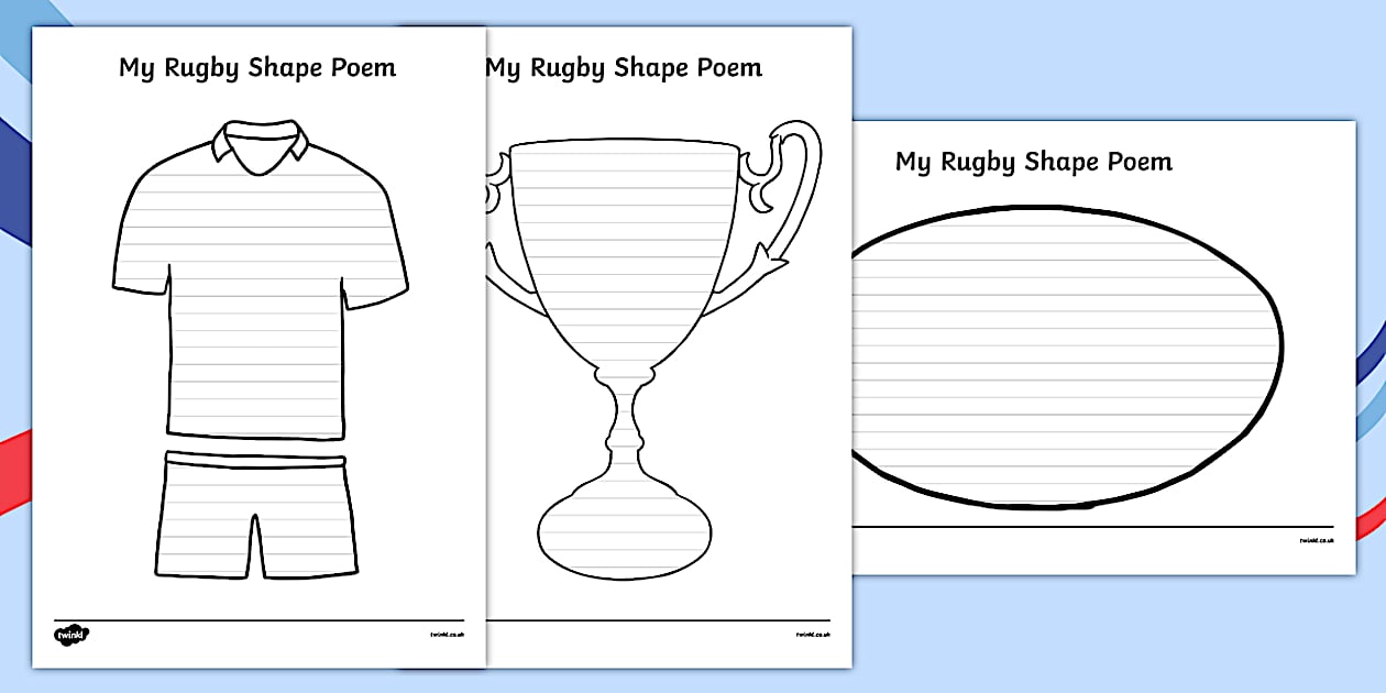 Rugby Shape Poetry (teacher made) - Twinkl