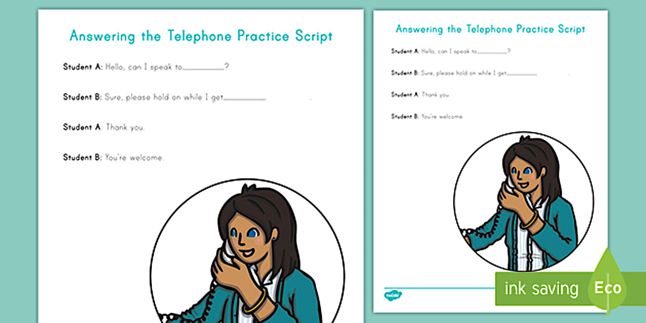 Answering the Phone Practice Worksheet (Teacher-Made)