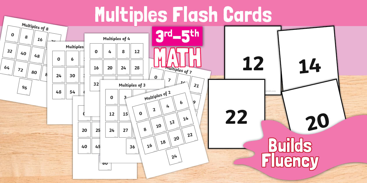 Multiples Flash Cards (teacher made) - Twinkl