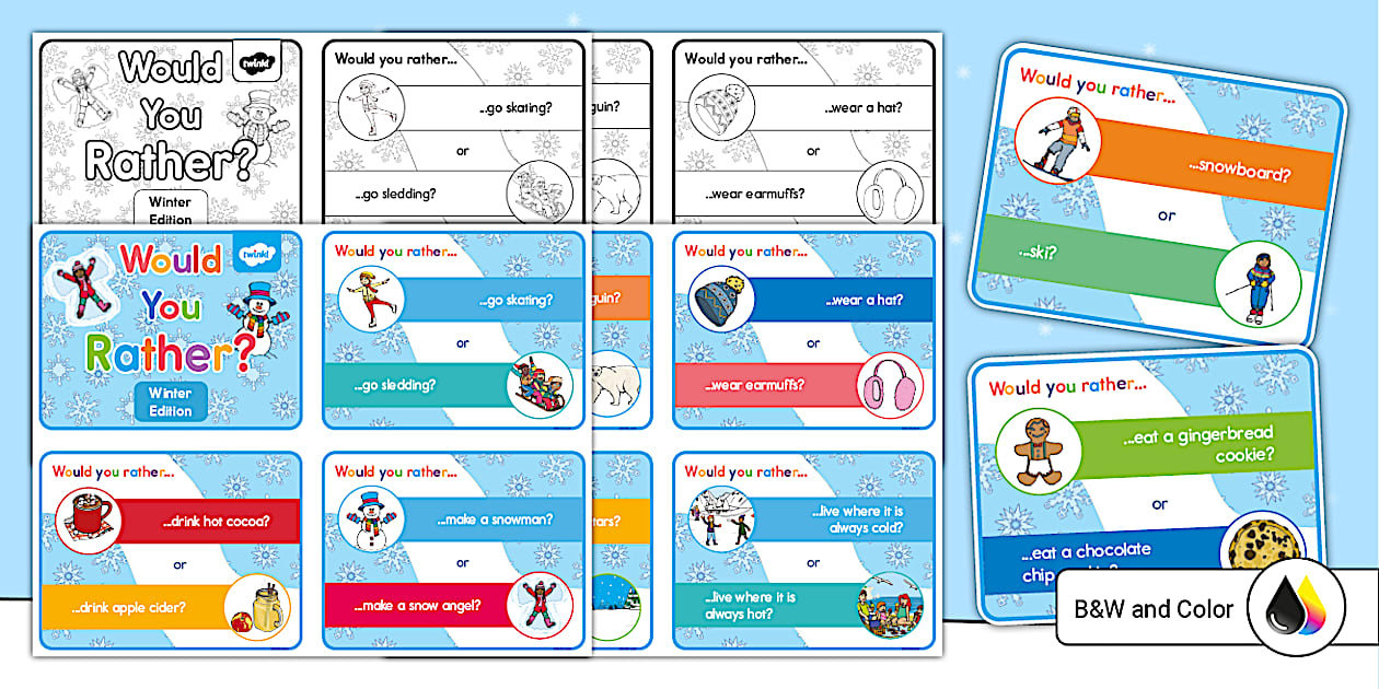 Winter-Themed Would You Rather Questions | Printable Cards