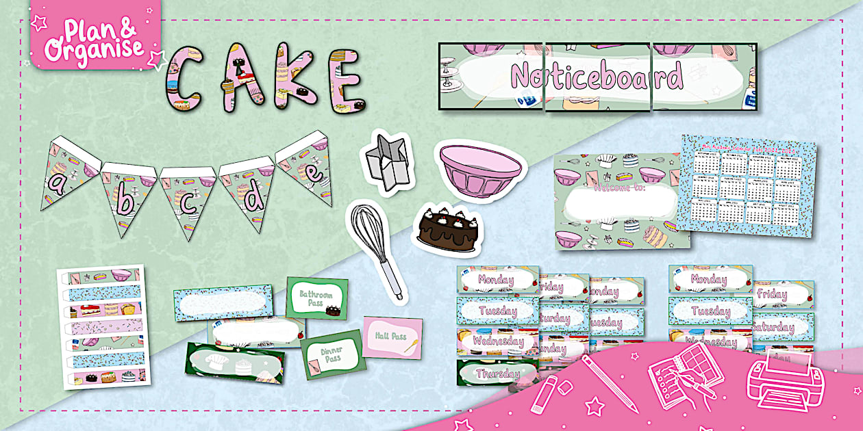 Cake & Baking Classroom Organisation Display | Classroom Display Pack