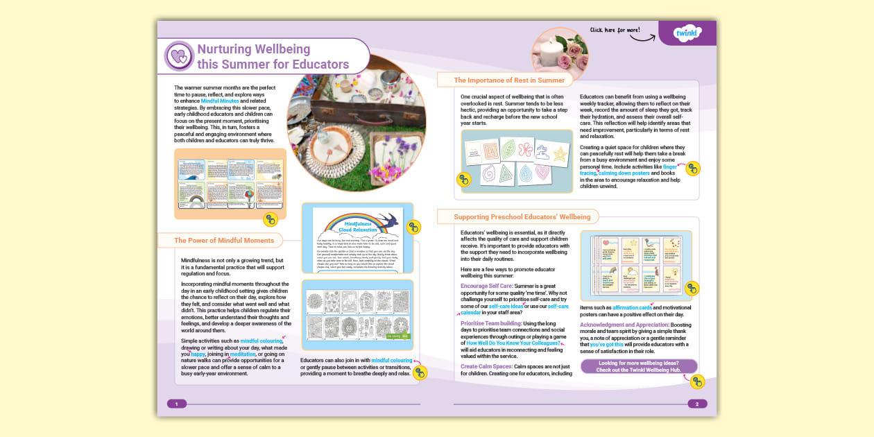 FREE! - Nurturing Wellbeing this Summer (teacher made)