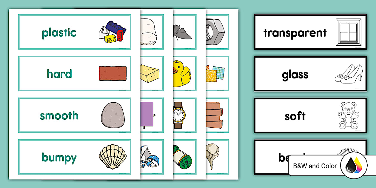 Properties of Materials Word Cards for K-2nd Grade - Twinkl