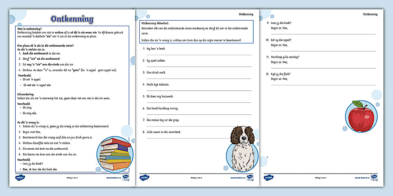 Ontkenning Aktiwiteitskaart (Teacher-Made) - Twinkl