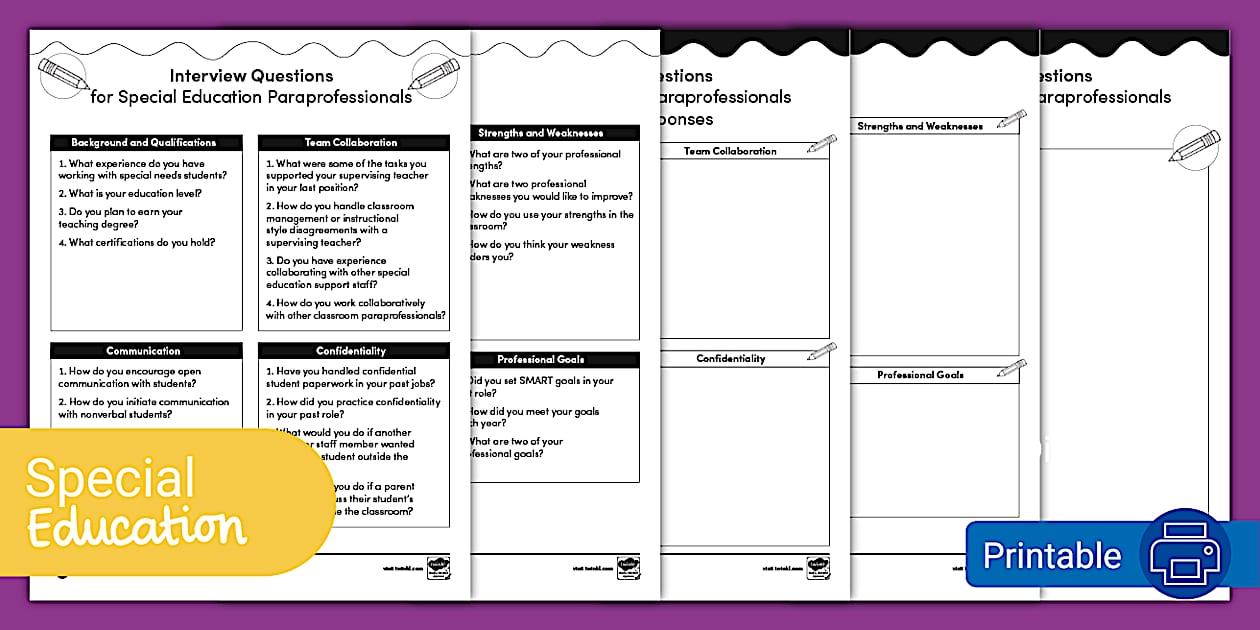 Special Education Paraprofessional Interview Questions