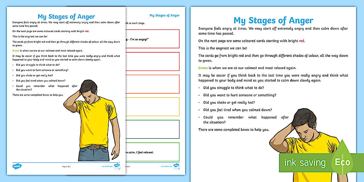My Stages of Anger Worksheet / Worksheet (teacher made)