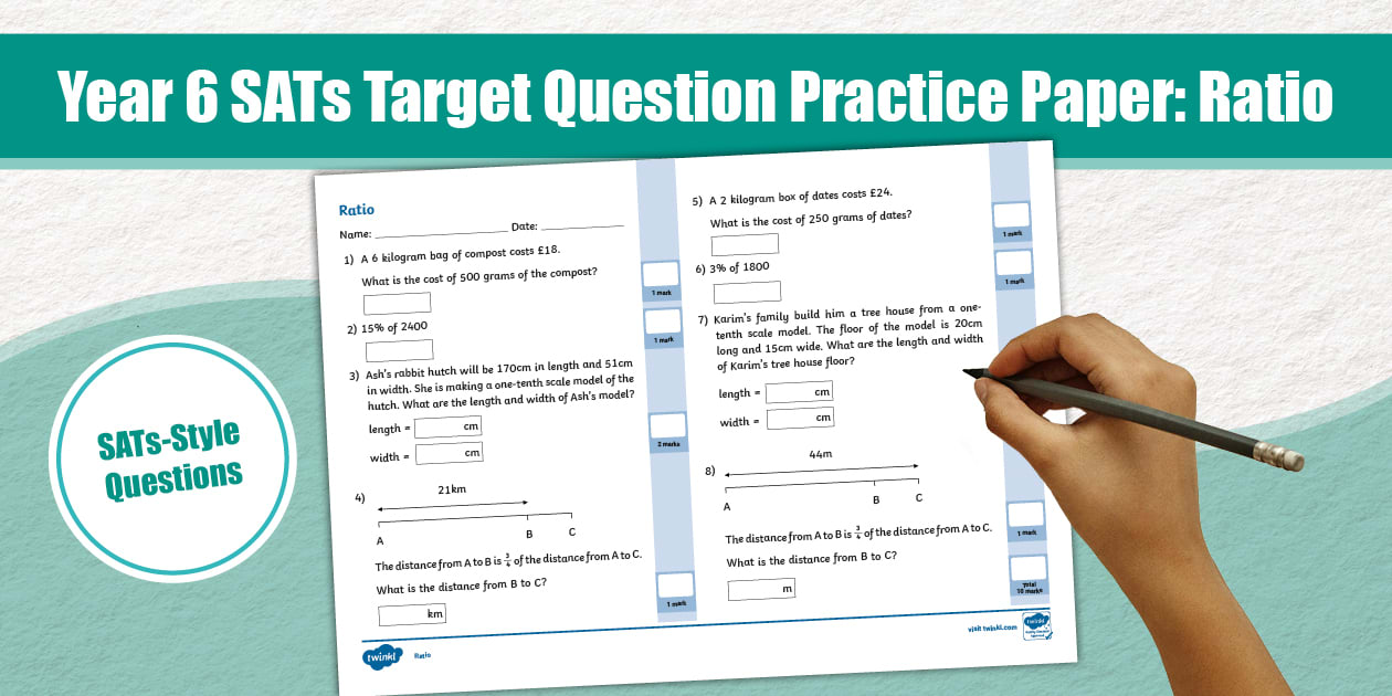 👉 Year 6 SATs Target Question Practice Paper: Ratio
