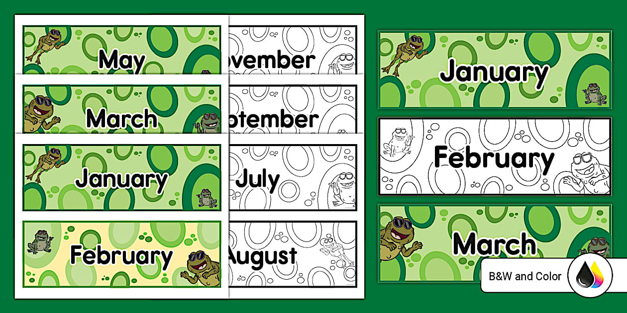 "TOAD-ally" Awesome Class Months of the Year Bulletin Board