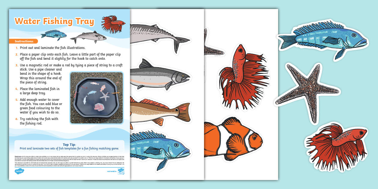 Water Fishing Tray (teacher made) - Twinkl