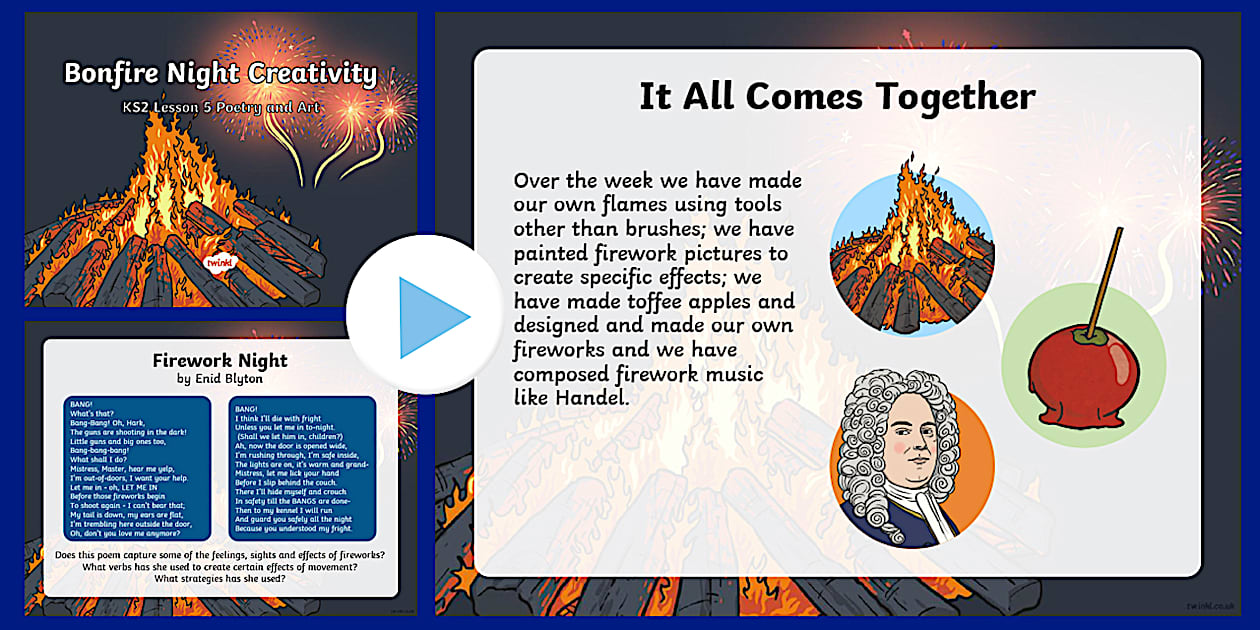 Bonfire Night Creativity Lesson 5 Poetry and Art PowerPoint