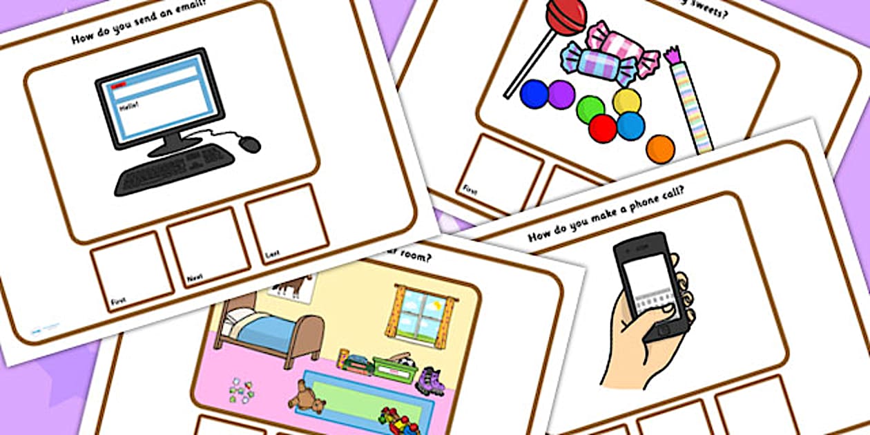 How Questions Sequencing Strips No Answers - question words