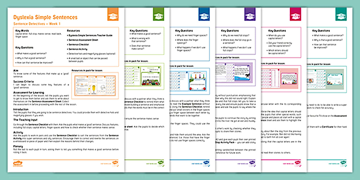 Editable Dyslexia Intervention Simple Sentences Complete Pack