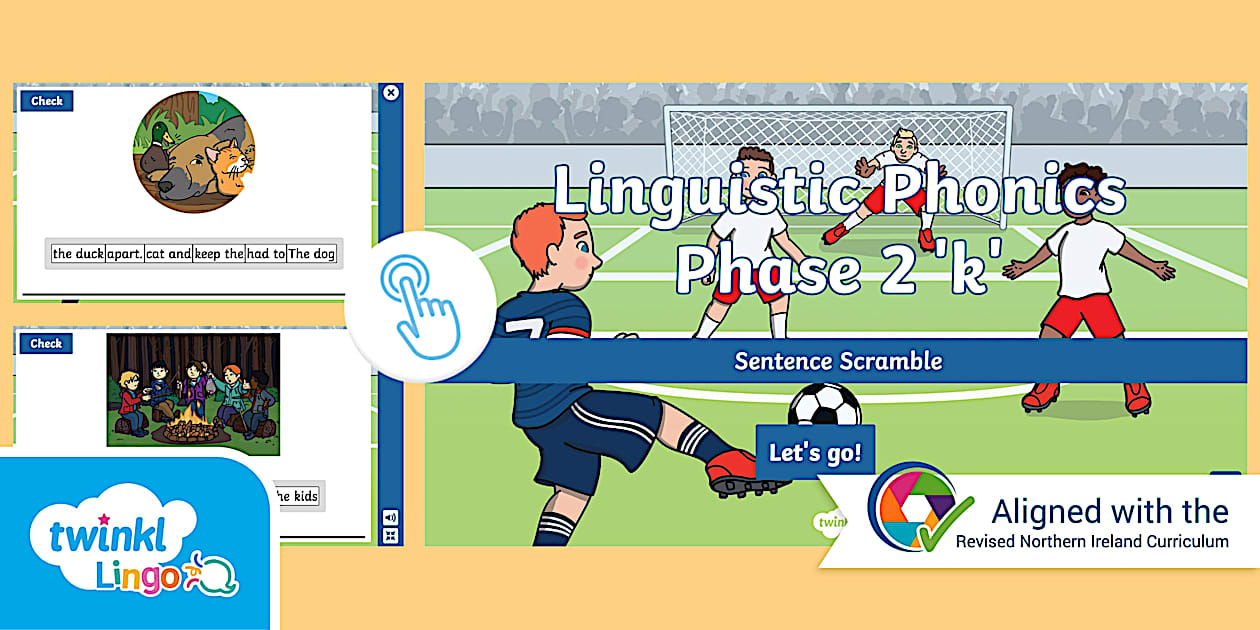 Linguistic Phonics Phase 2 'k' Sentence Scramble Activity