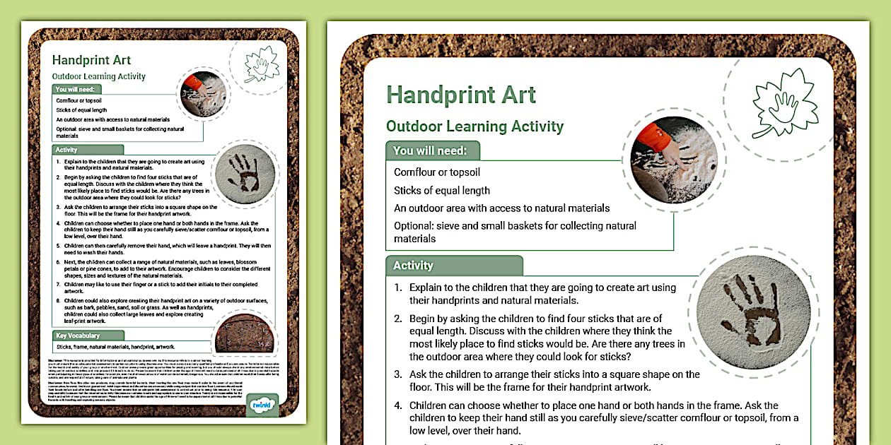 Handprint Art Outdoor Learning Activity (Teacher-Made)
