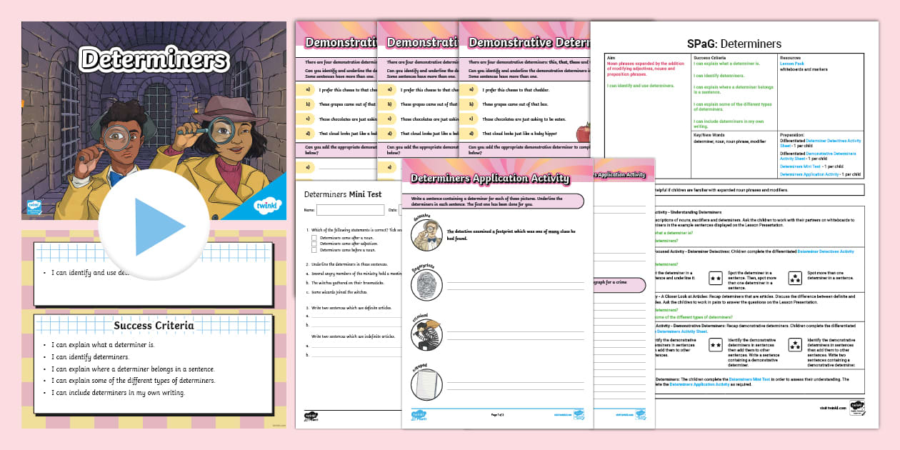 PlanIt Y4 SPaG Lesson Pack: Determiners (teacher made)