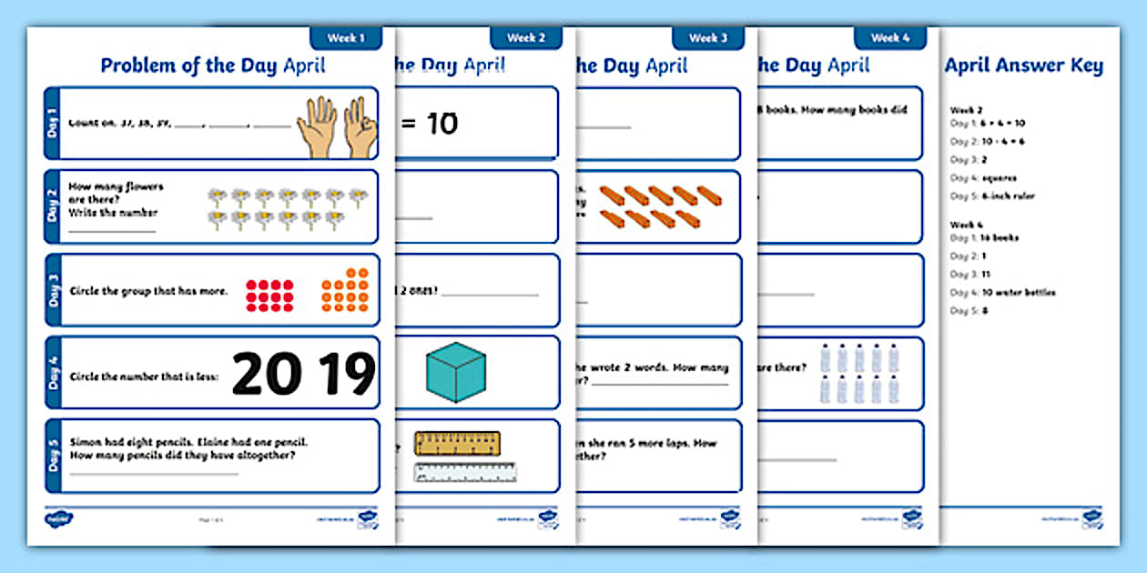 Maths Problems | Problem Of The Day | April (Teacher-Made)