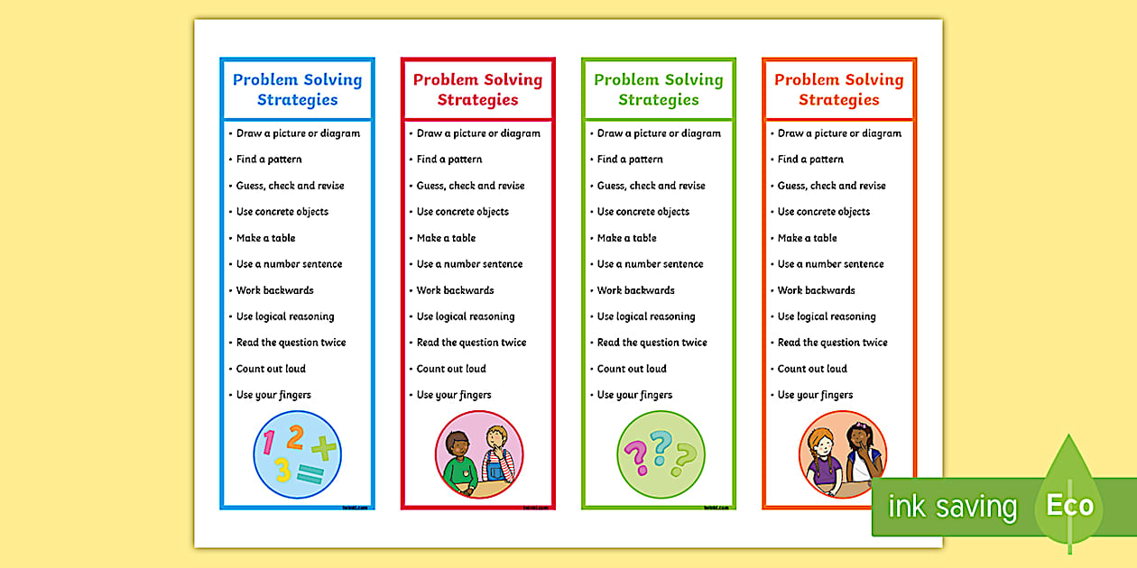 Problem Solving Strategies Editable Bookmarks - Twinkl