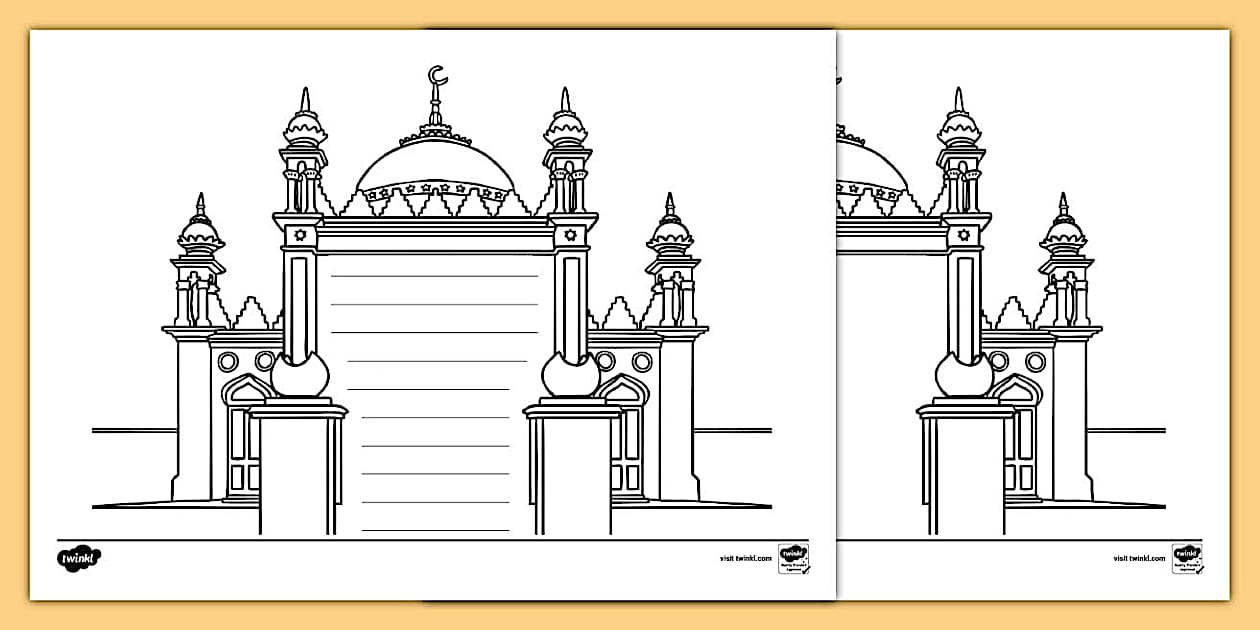 Mosque Writing Template (teacher made) - Twinkl