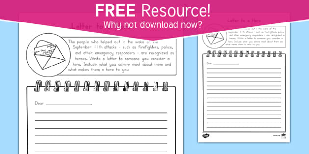 A Hero You Admire Letter Template (Teacher-Made)