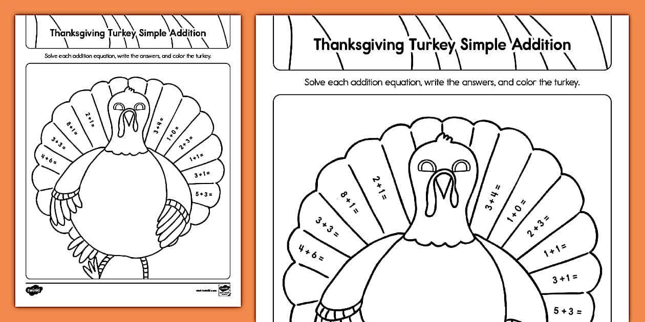 Turkey Addition Activity | Resource | Twinkl USA - Twinkl