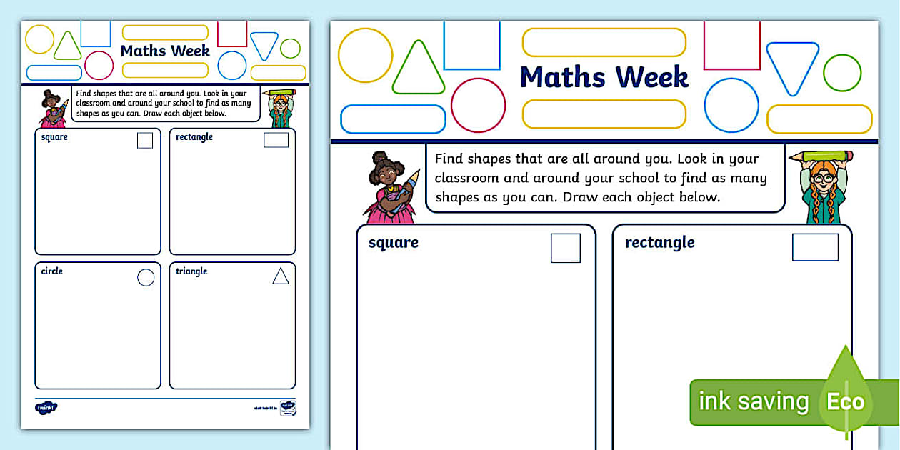 Maths Week 2D Shapes Scavenger Hunt - Twinkl