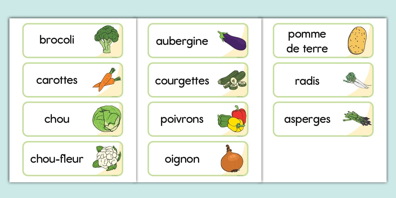 Étiquettes : Les légumes - Twinkl Étiquettes - Twinkl