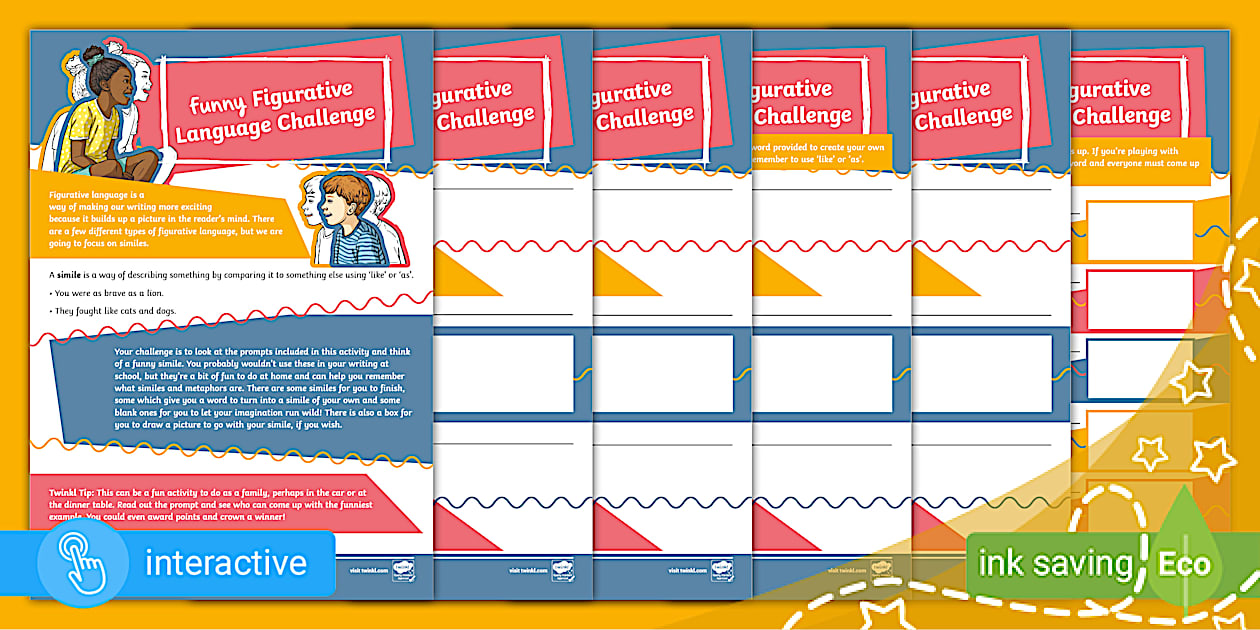 Funny Figurative Language Challenge (Ages 7 - 11) - Twinkl