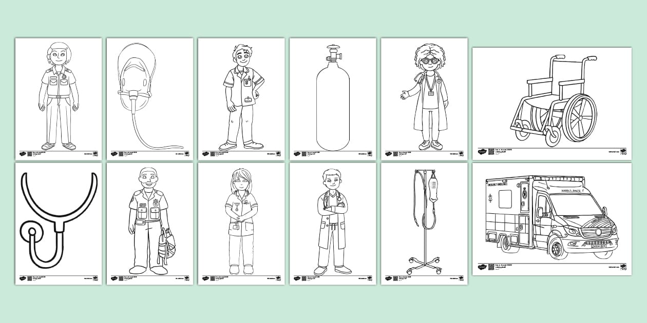 Ambulance Service Colouring Pages (teacher made) - Twinkl