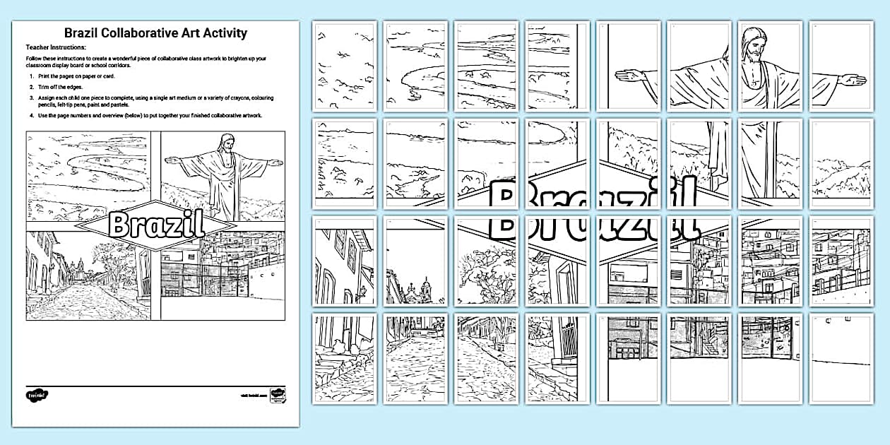 Brazil Collaborative Art Display 5th and 6th Class - Twinkl