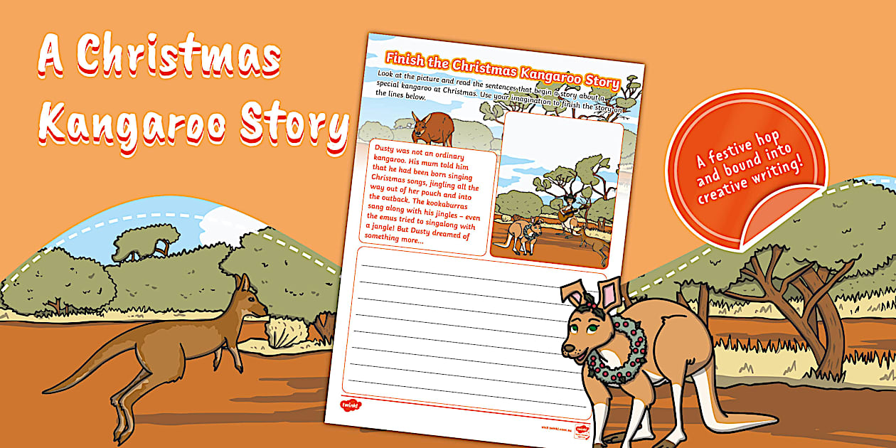 Finish the Christmas Kangaroo Story Worksheet