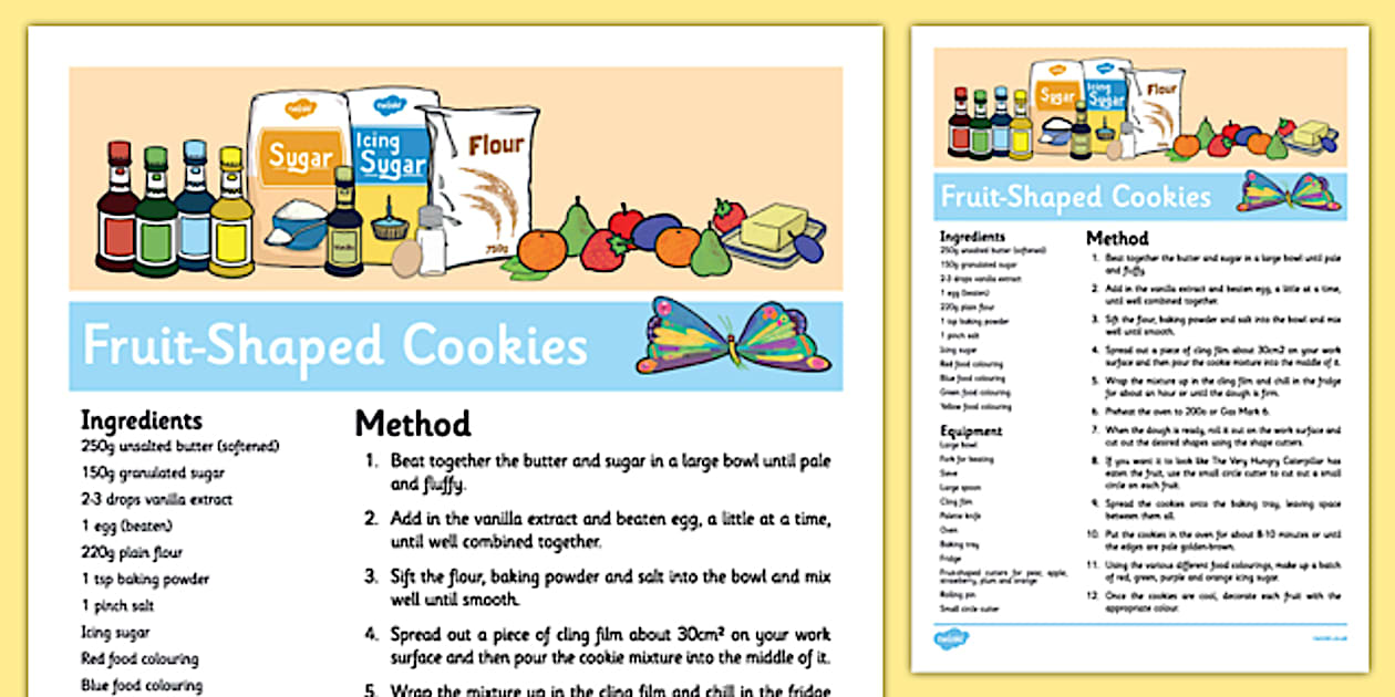 Fruit-Shaped Cookies Recipe to Support Teaching on The Very Hungry ...