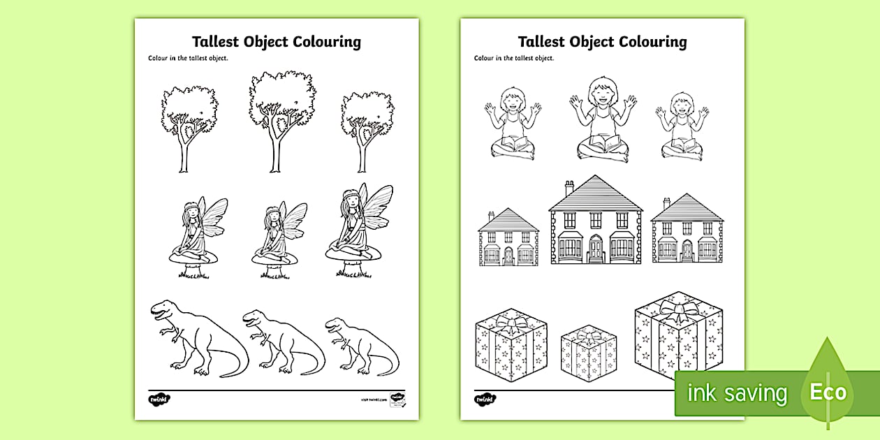 Lower Ability Tallest Object Worksheet (teacher made)