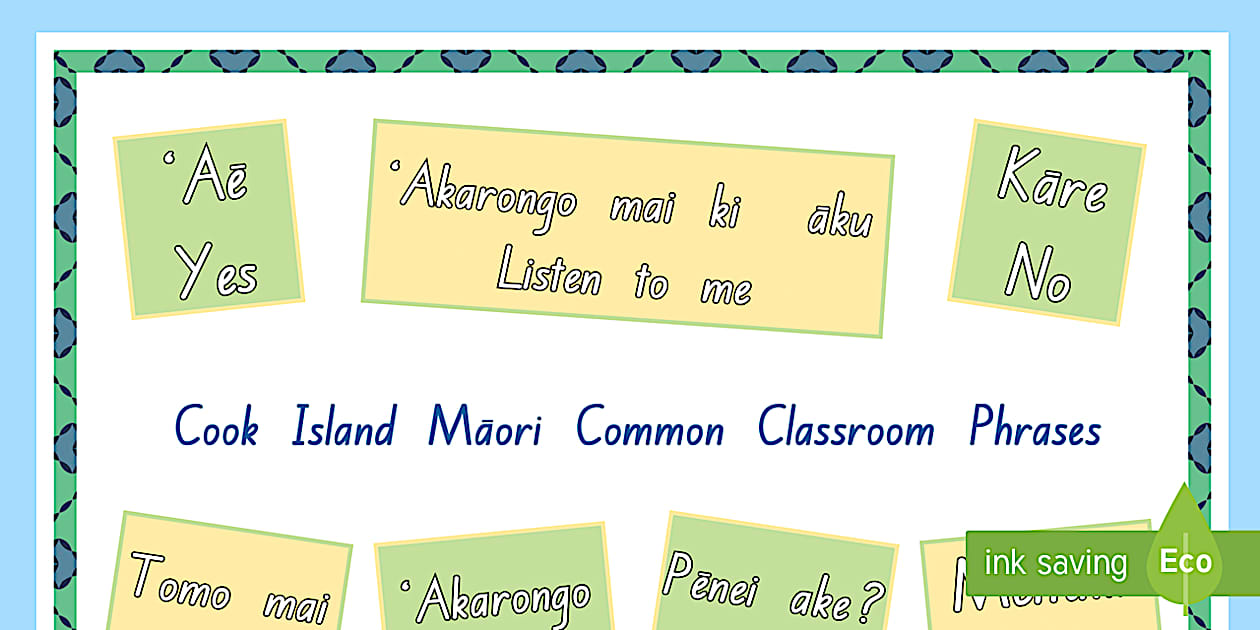 Cook Island Classroom Phrases Display Poster