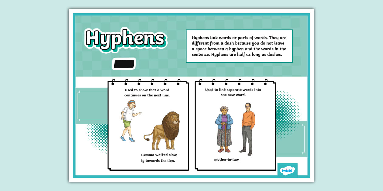 👉 Hyphens Punctuation Poster (teacher made) - Twinkl