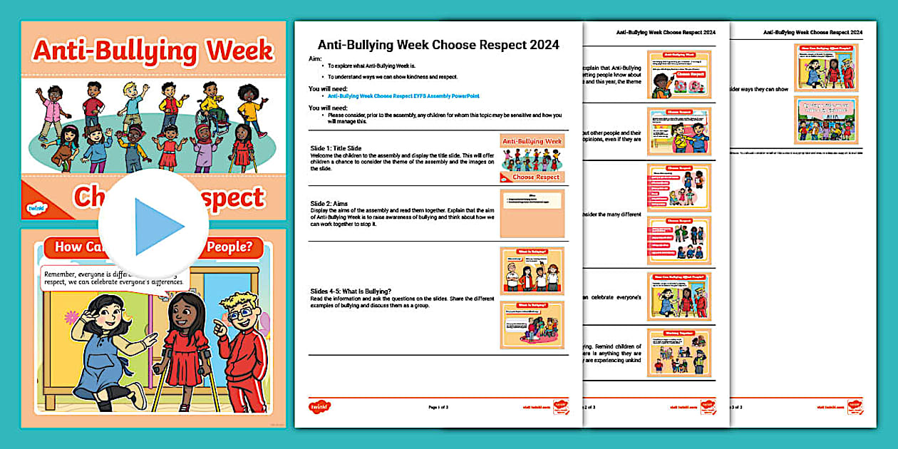 Anti-Bullying Week Choose Respect 2024 EYFS Assembly Pack