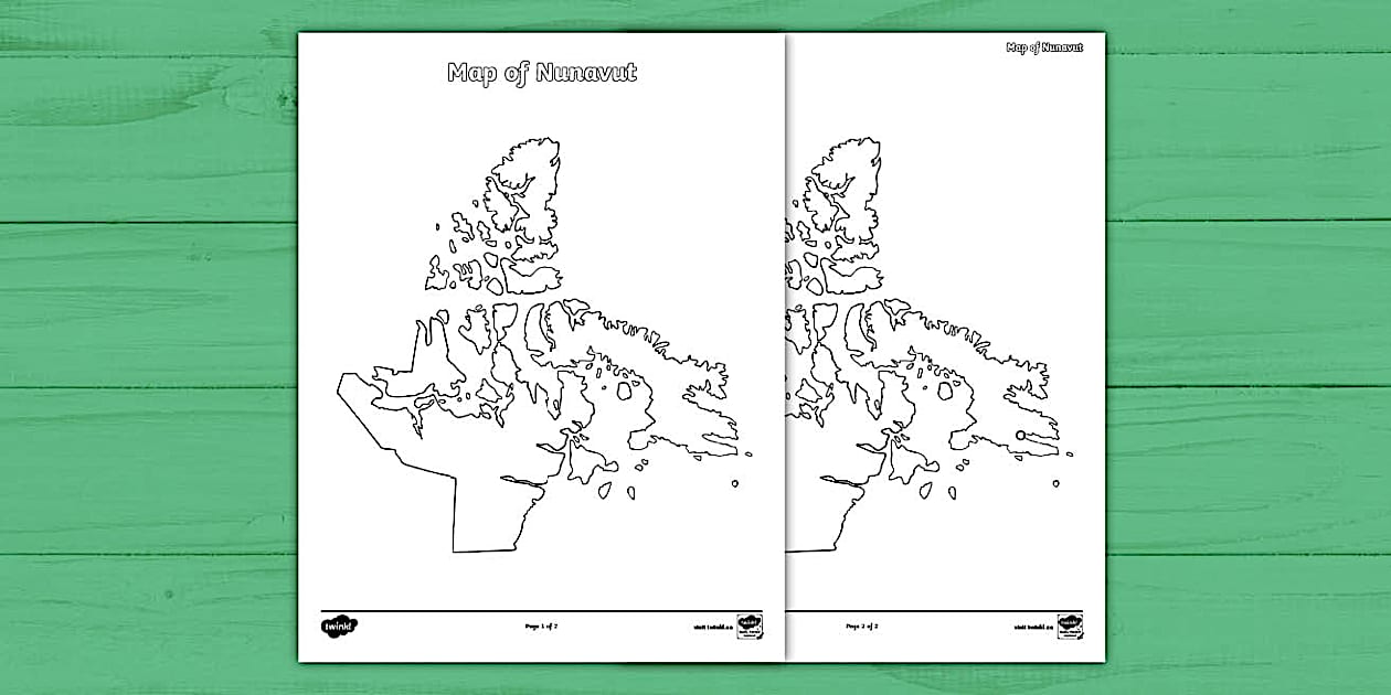 Map of Nunavut (teacher made) - Twinkl