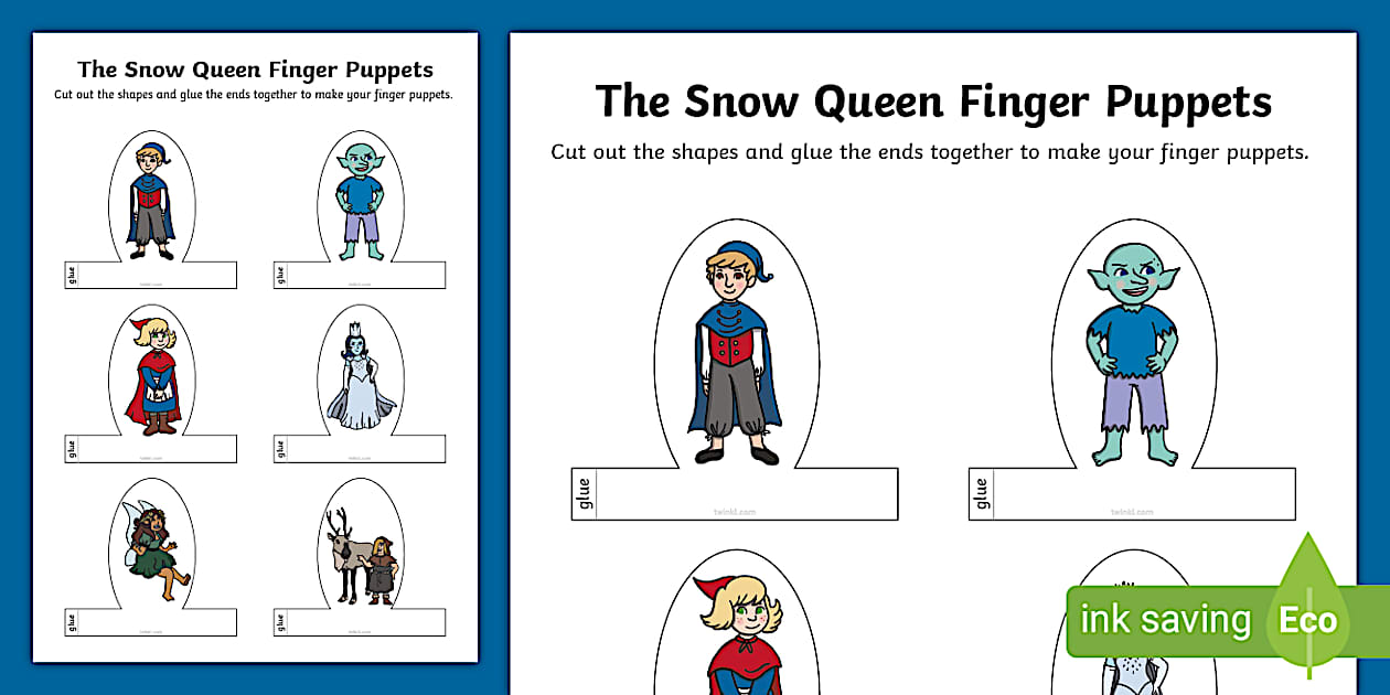 The Snow Queen Finger Puppets - Twinkl