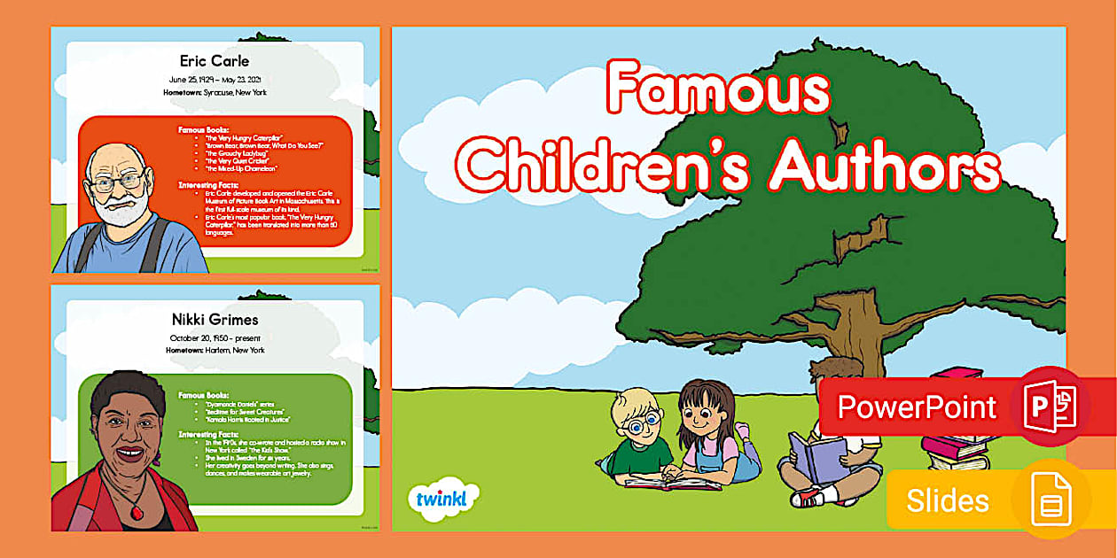 Famous Children's Authors PowerPoint & Google Slides for K-2nd Grade