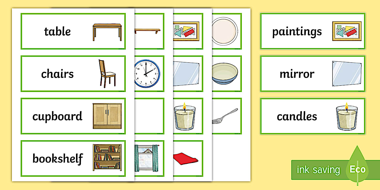 Dining Room Word Cards (teacher made) - Twinkl