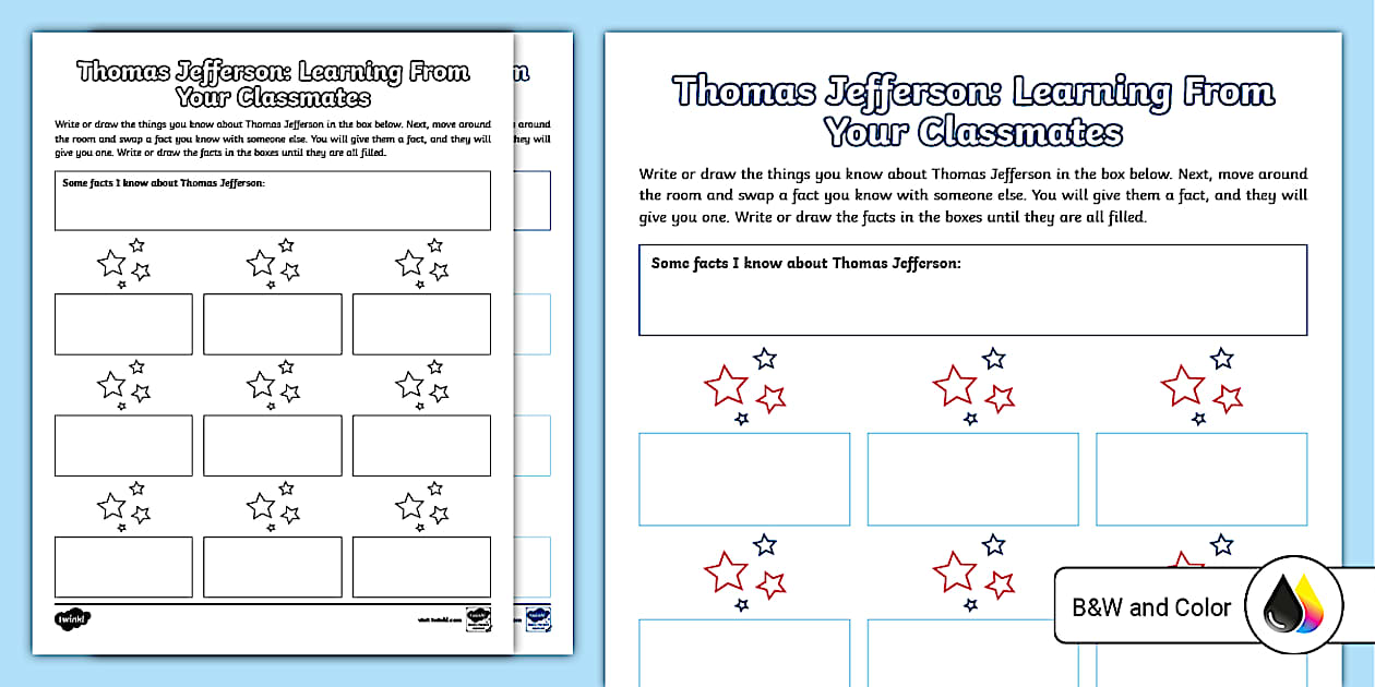 Thomas Jefferson Activity for 3rd-5th Grade | Twinkl USA