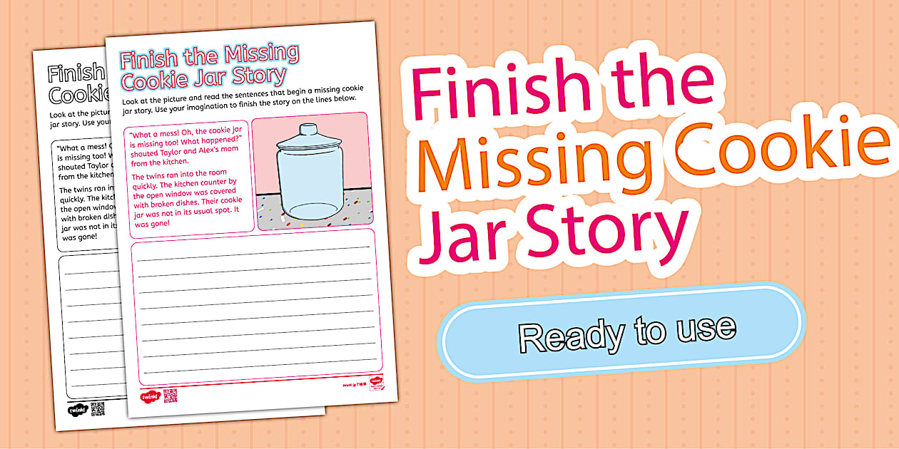 Finish the Missing Cookie Jar Story Worksheet