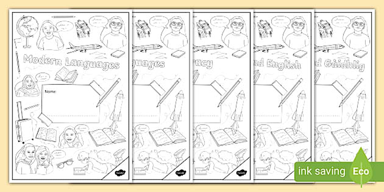 Languages Booklet Front Cover Doodle Colouring Pages