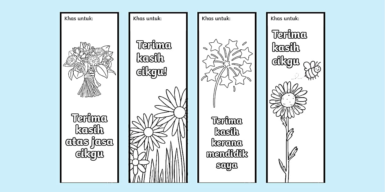 Hari Guru - Penanda Buku Terima Kasih Cikgu (teacher made)