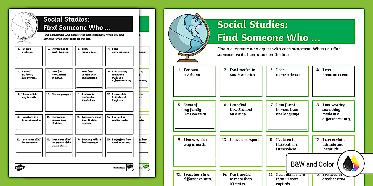 Back to School Social Studies Activity | Twinkl USA - Twinkl