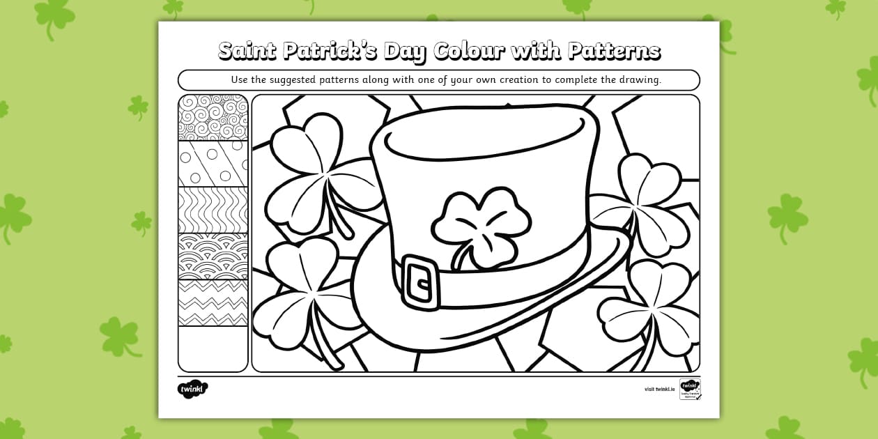 Saint Patrick's Day Colour with Patterns Activity
