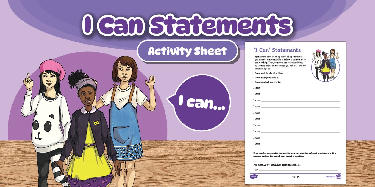 I Can Statements Activity Sheet