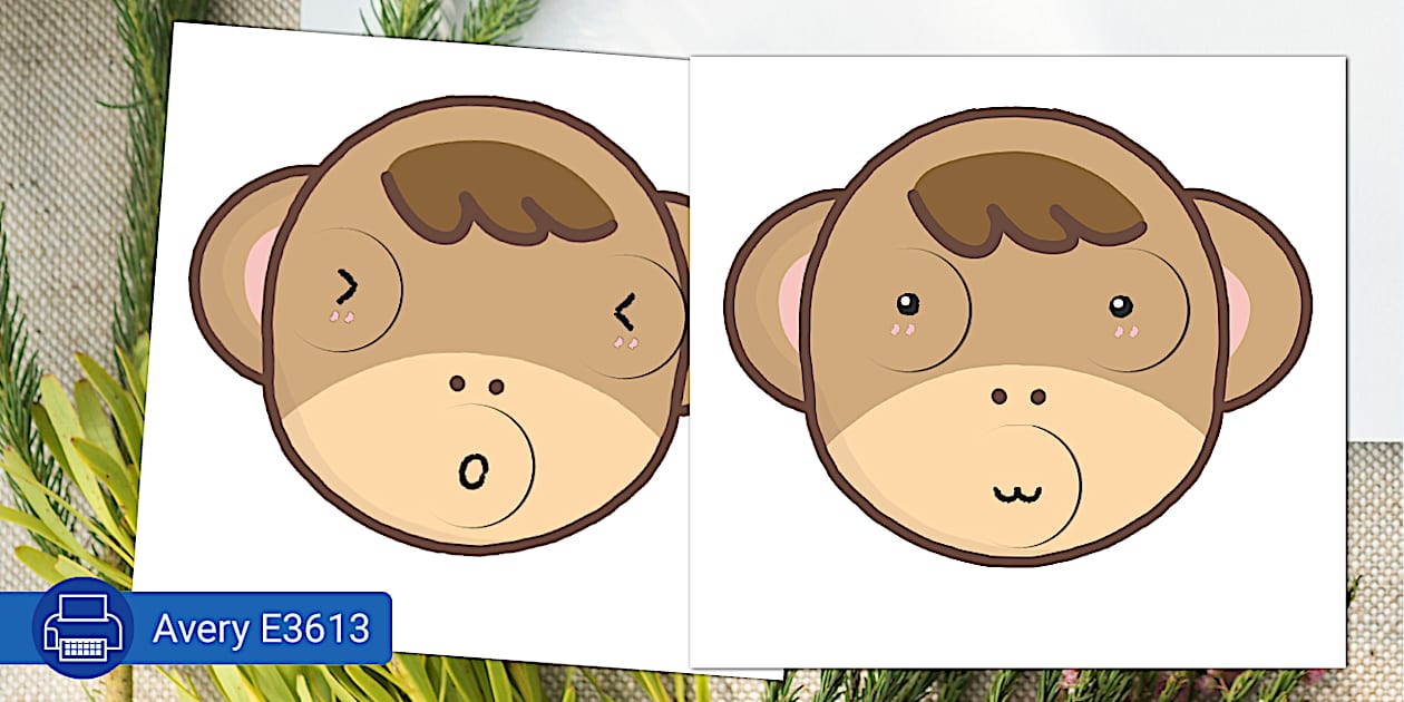 Make a Cute Monkey Face | Sticker Craft Activity - Twinkl
