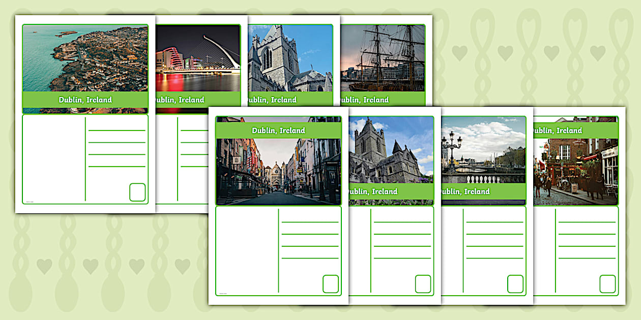 Dublin Postcard Writing Template (teacher made) - Twinkl