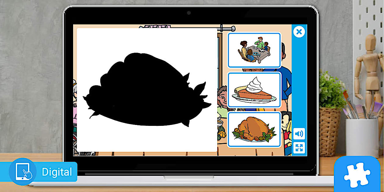 Interactive Thanksgiving Shadow Matching Game | Twinkl Go!