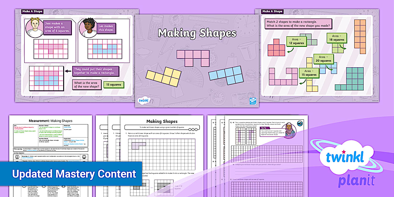 👉 PlanIt Maths Year 4 Measurement Lesson Pack 3: Making Shapes